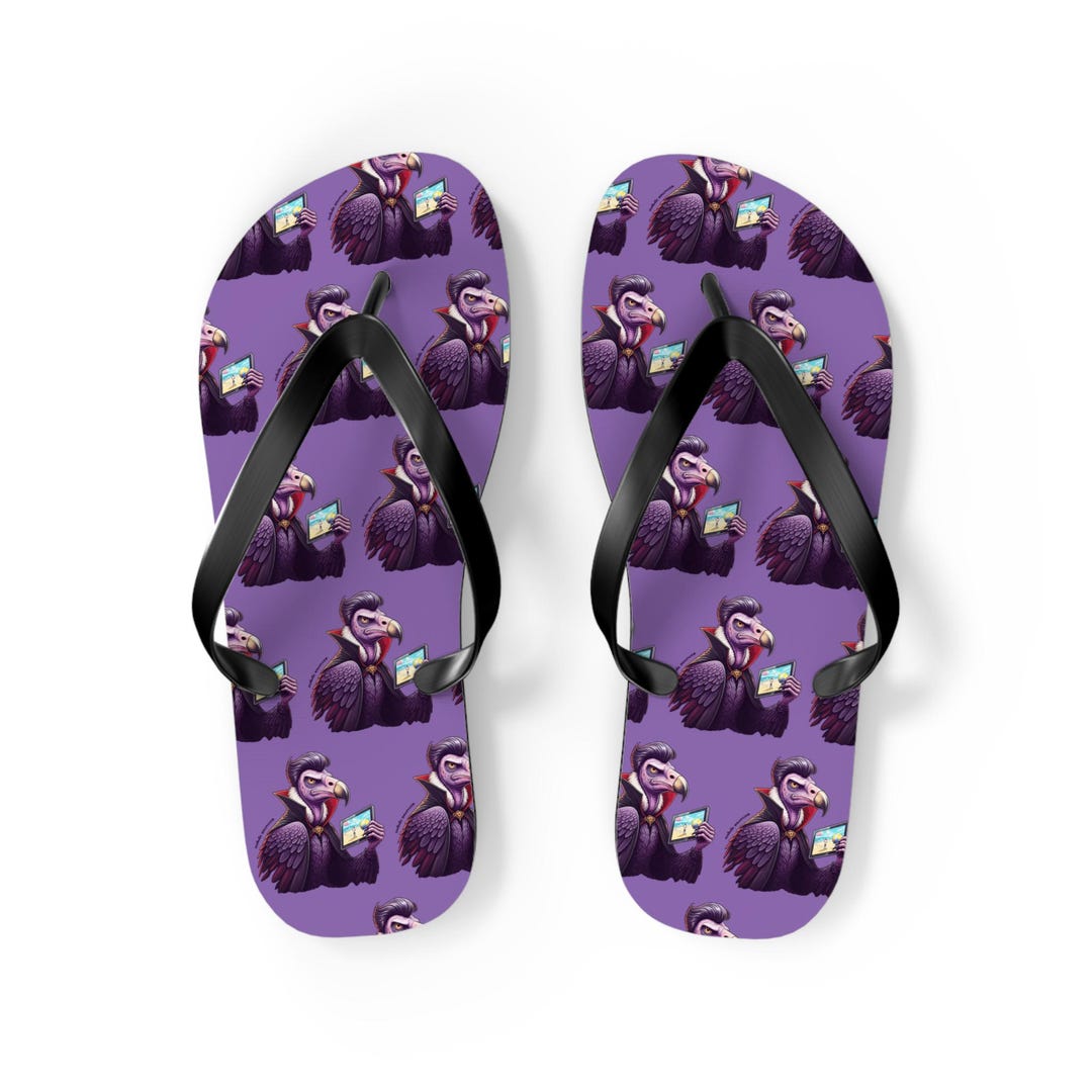 Vampire Vulture Flip Flops, Fun Summer Footwear, Beach Ready Sandals ...