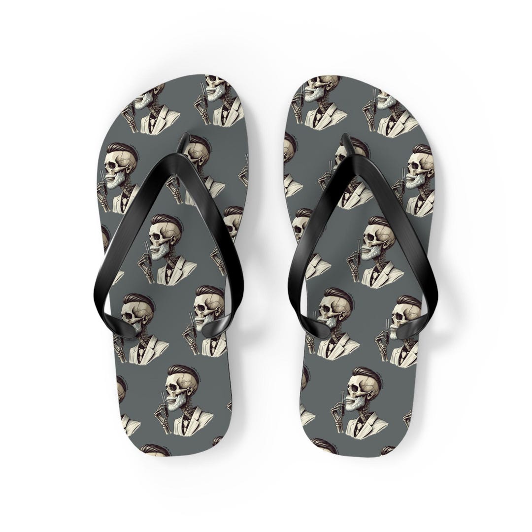 Slim Swain Skeleton Flip Flops: Summer Beach Sandals - Etsy