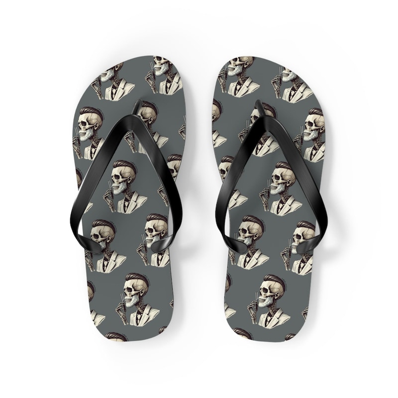 Skull Flip Flops - Etsy