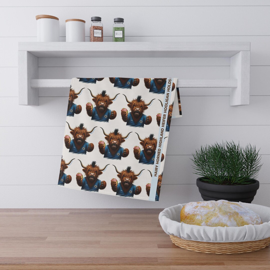 Heifer Hooligan Tea Towel, Vintage Kitchen Decor, No Caption - Etsy