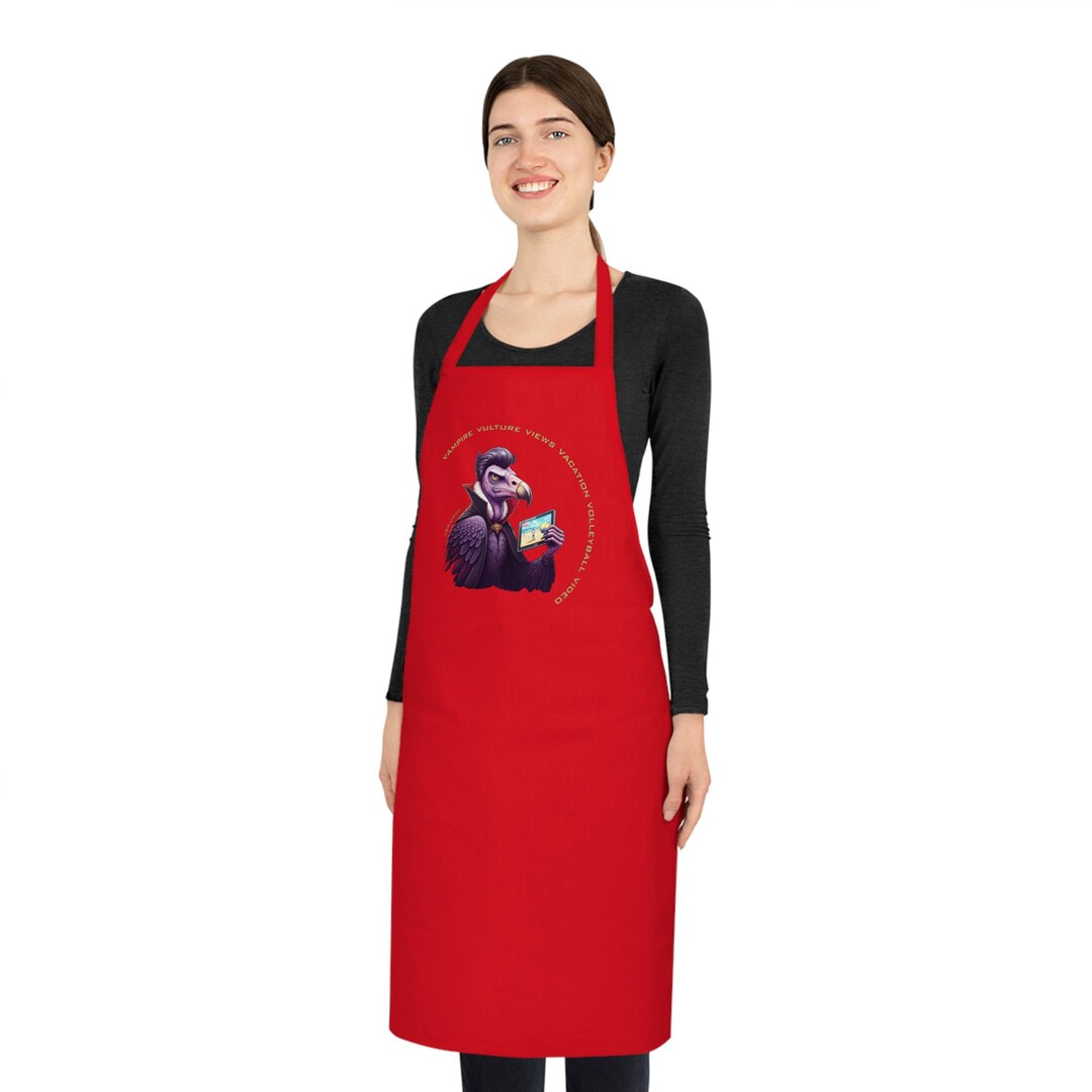 Vampire Vulture Chef Cotton Kitchen Apron, Front Printing Only ...