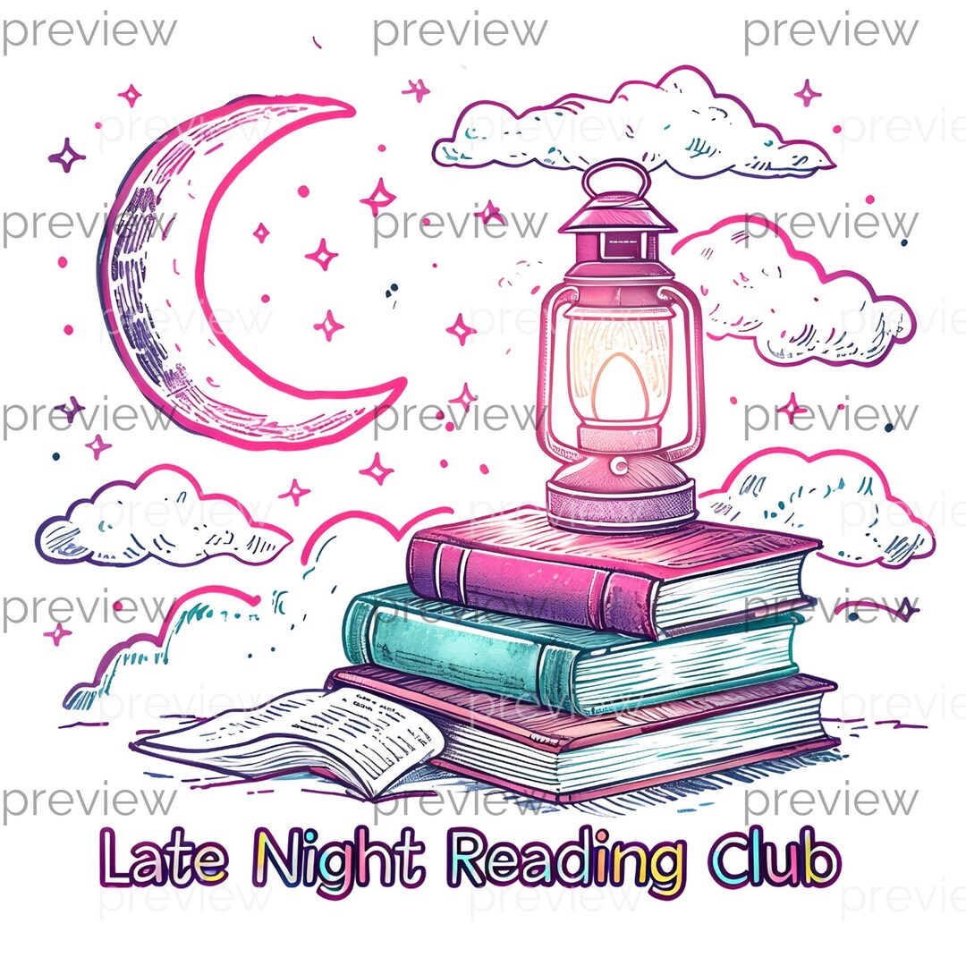 Dark Late Night Reading Club PNG, Book Lover Reading Png Design ...