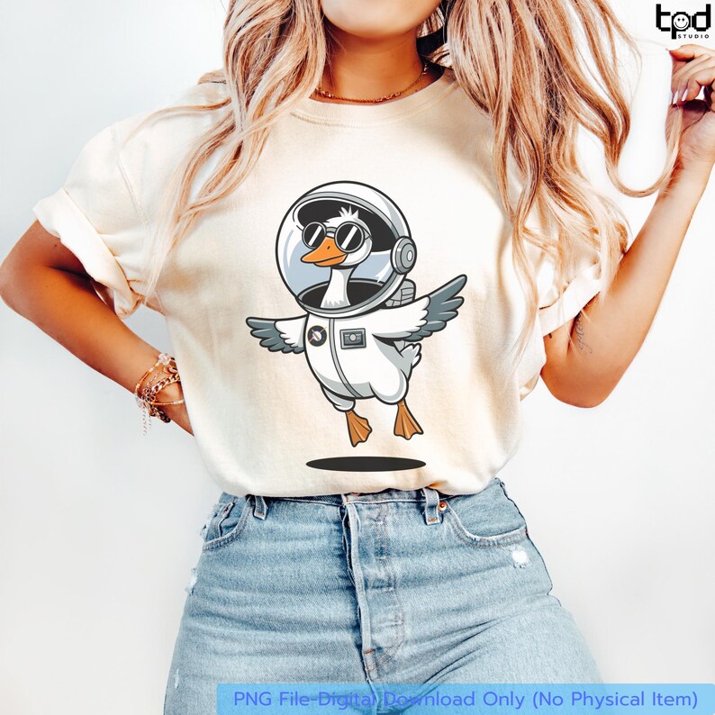 Funny Space Goose PNG, Astronaut Goose Clipart, Cartoon Goose in ...
