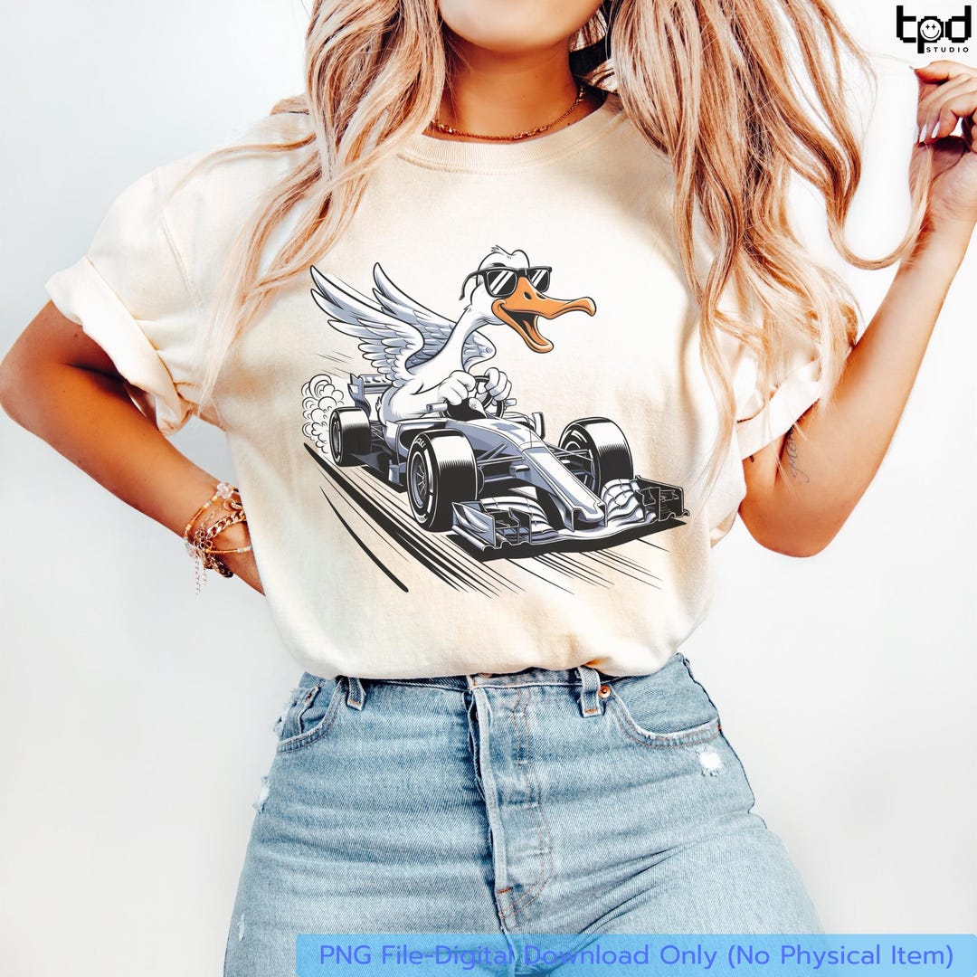 Funny Racing Goose PNG, Speed Goose Clipart, Cool Goose Driving F1 Car ...