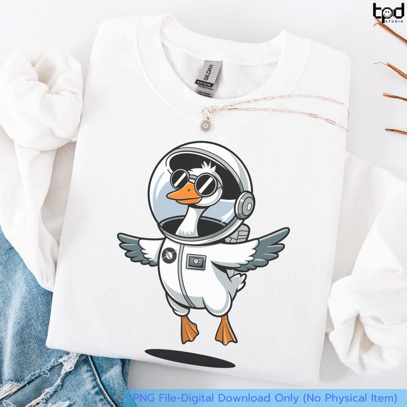 Funny Space Goose PNG, Astronaut Goose Clipart, Cartoon Goose in ...