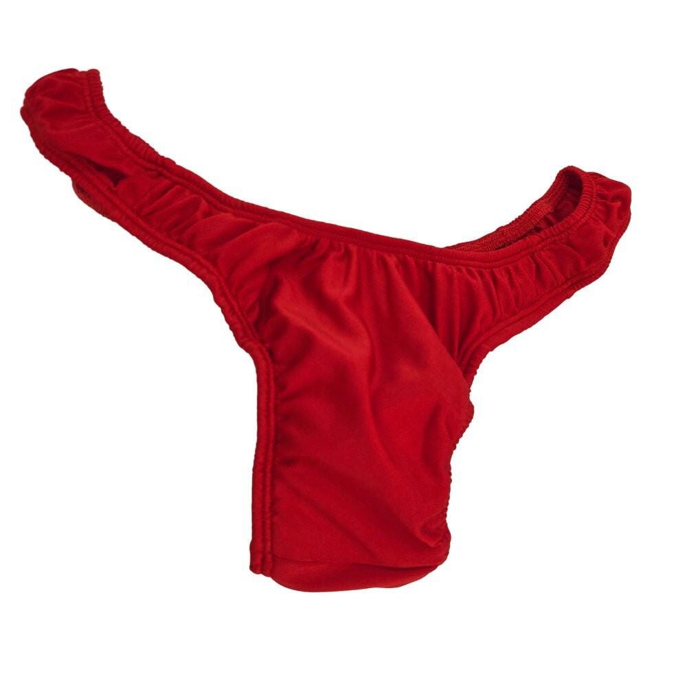 Red Satin Thong Gaff Panty - Crossdresser Transgender Panties Smooth ...