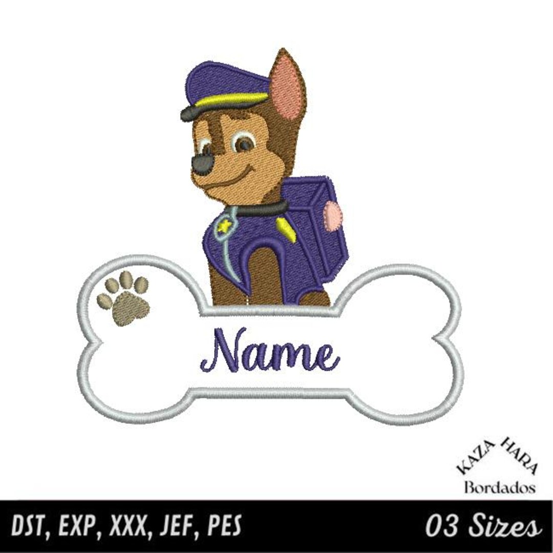 Chase Name Embroidery Pattern - 03 Sizes - Etsy