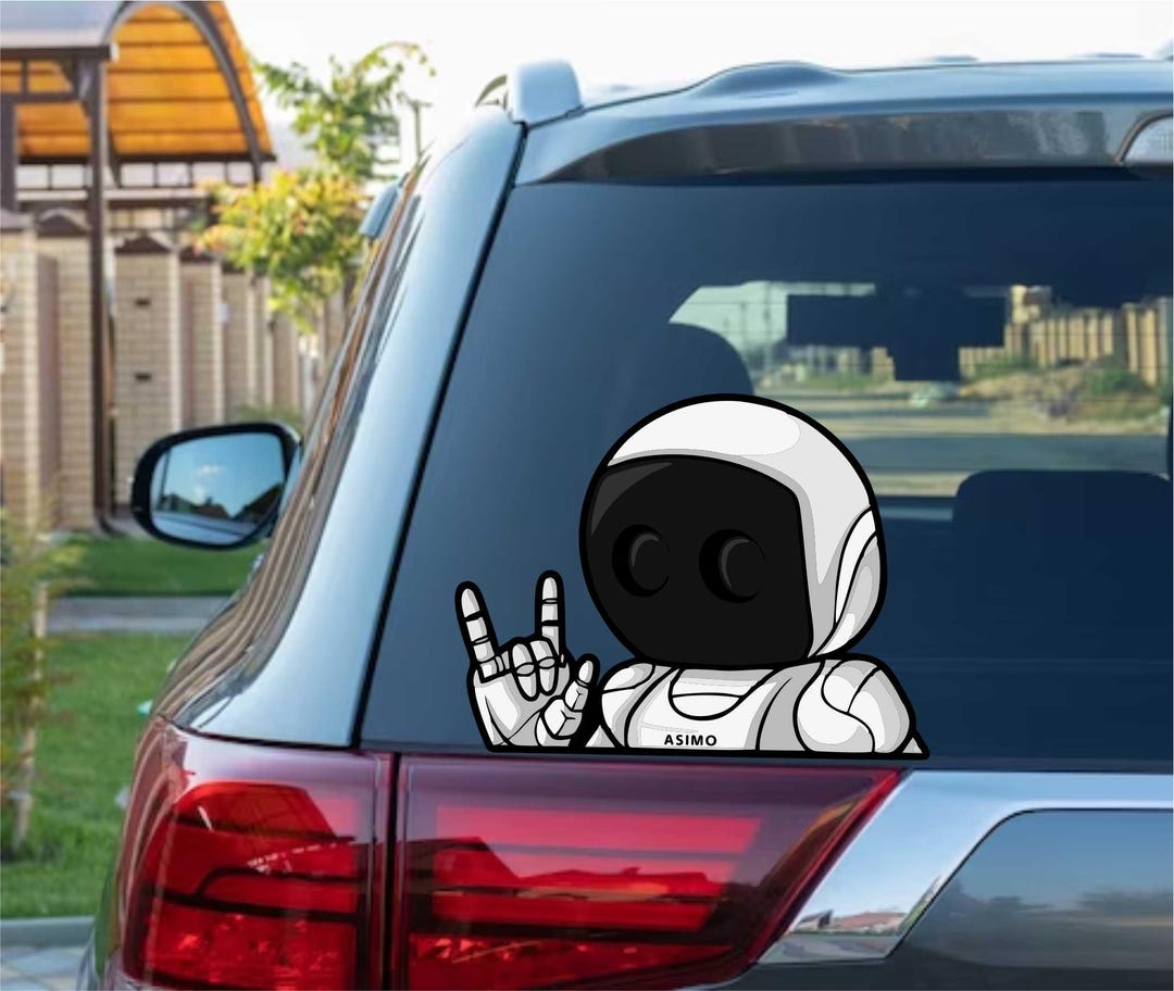 Asimo Robot Peeking Peek Peekabo Peekers Bumper Window Vinyl Decal JDM ...