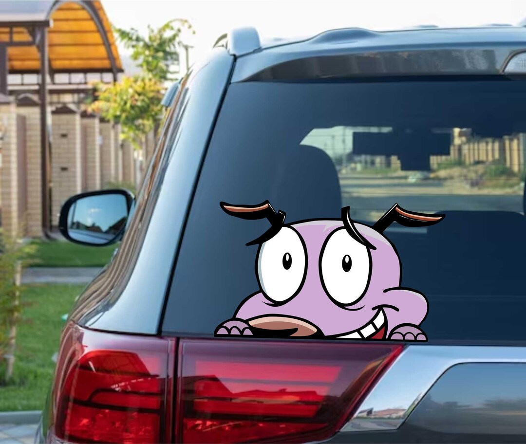Courage the Cowardly Dog Peeking Peek Peekabo Bumper Window Vinyl Decal ...