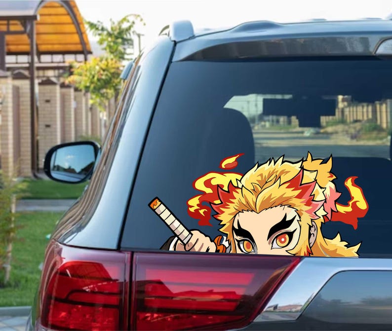 Slayer Flame Swordman Peeking Anime Super Decal Cartoon Ninja Slay ...