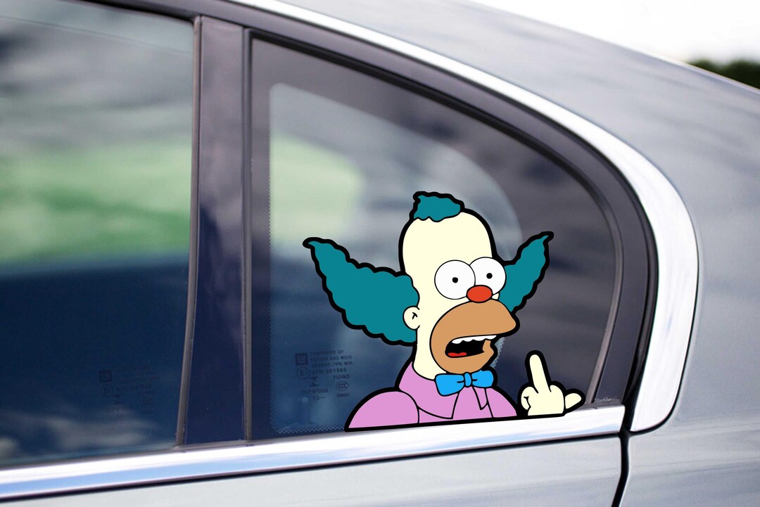 Krusty the Clown Middle Finger Meme Peeking Peek Peekabo Peekers Bumper ...