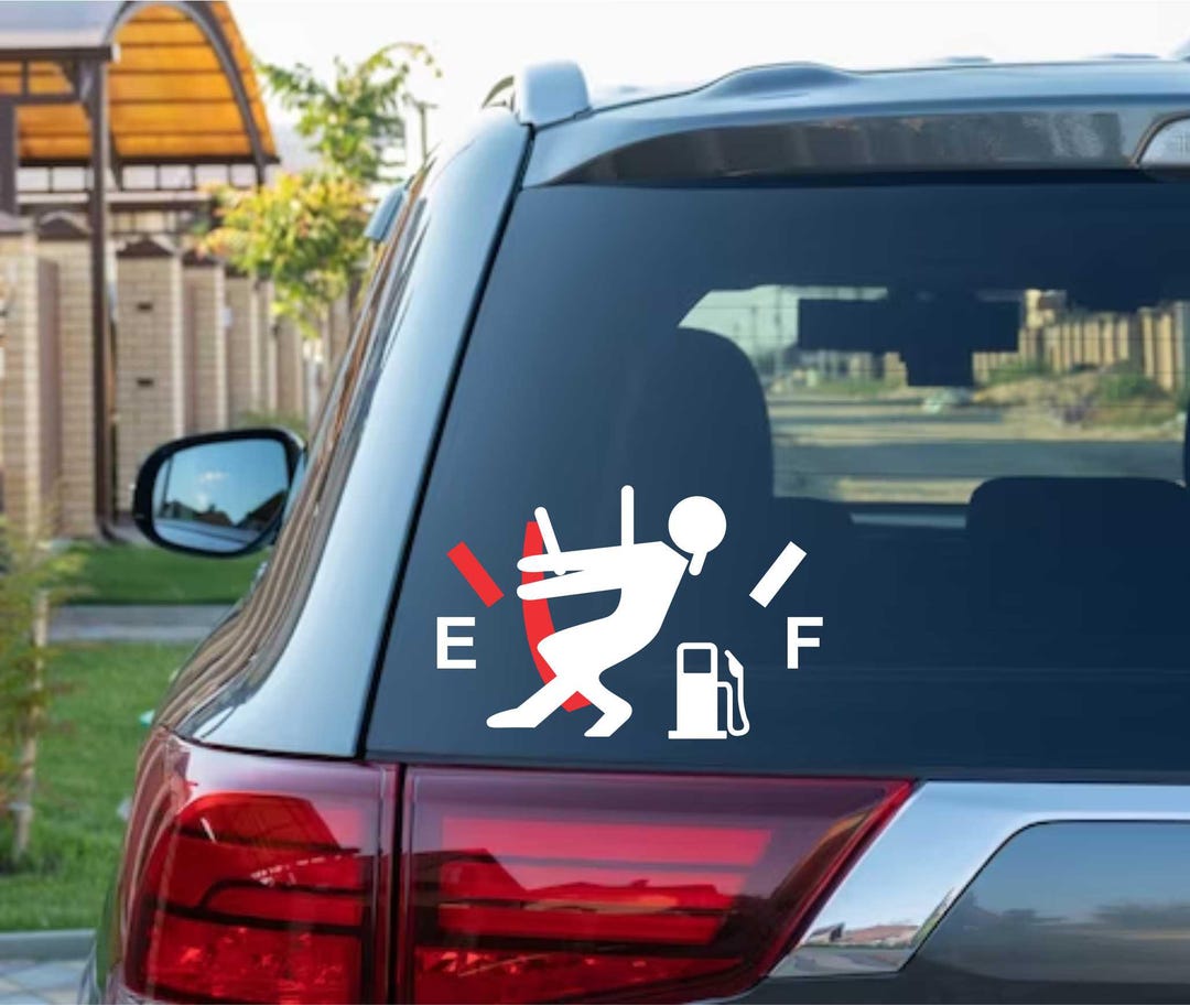 Funny Gas Guzzler Empty Tank Decal Window Bumper Sticker Jdm Mitsubishi ...