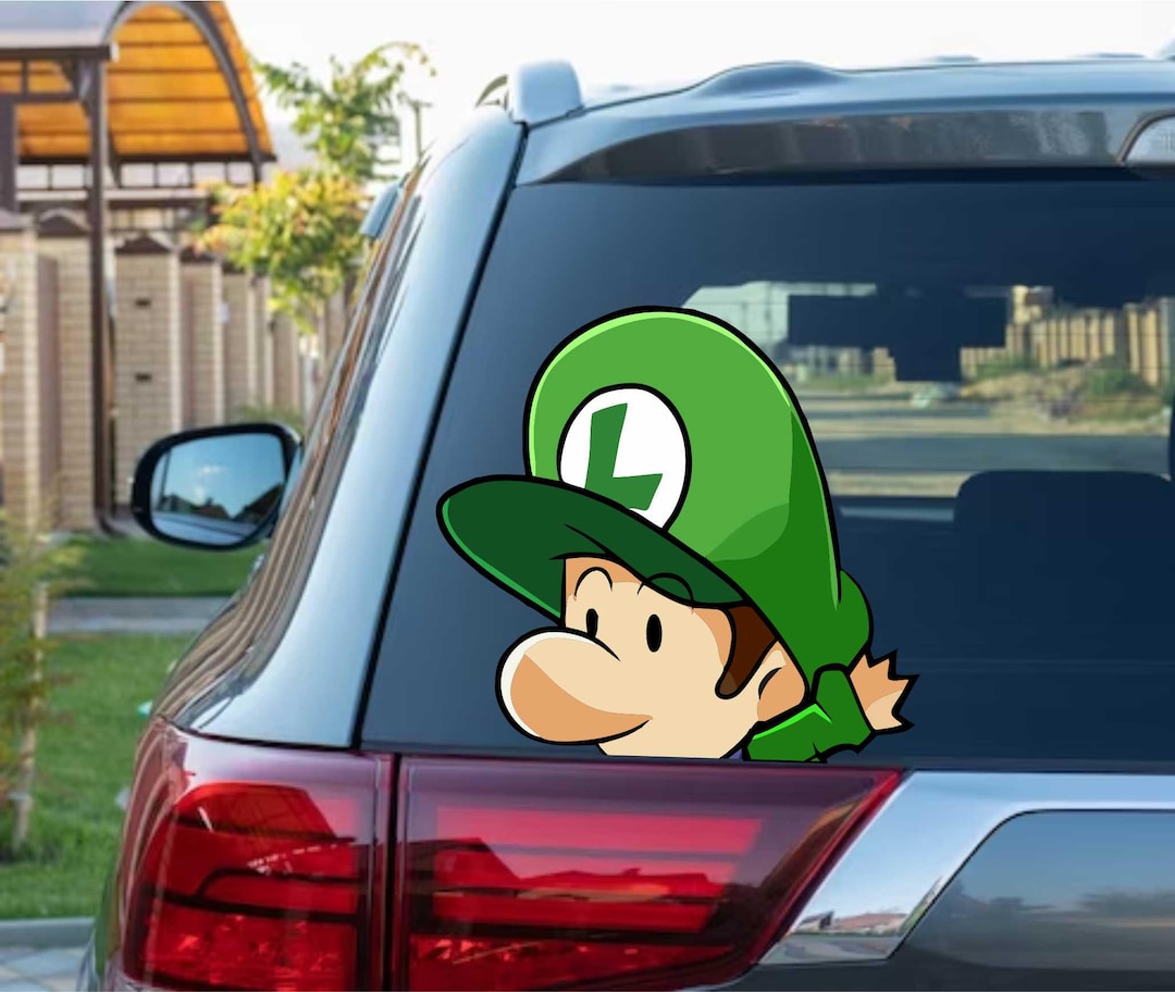 Luigi Waving Peeking Peek Peekabo Peekers Bumper Window Vinyl Decal ...