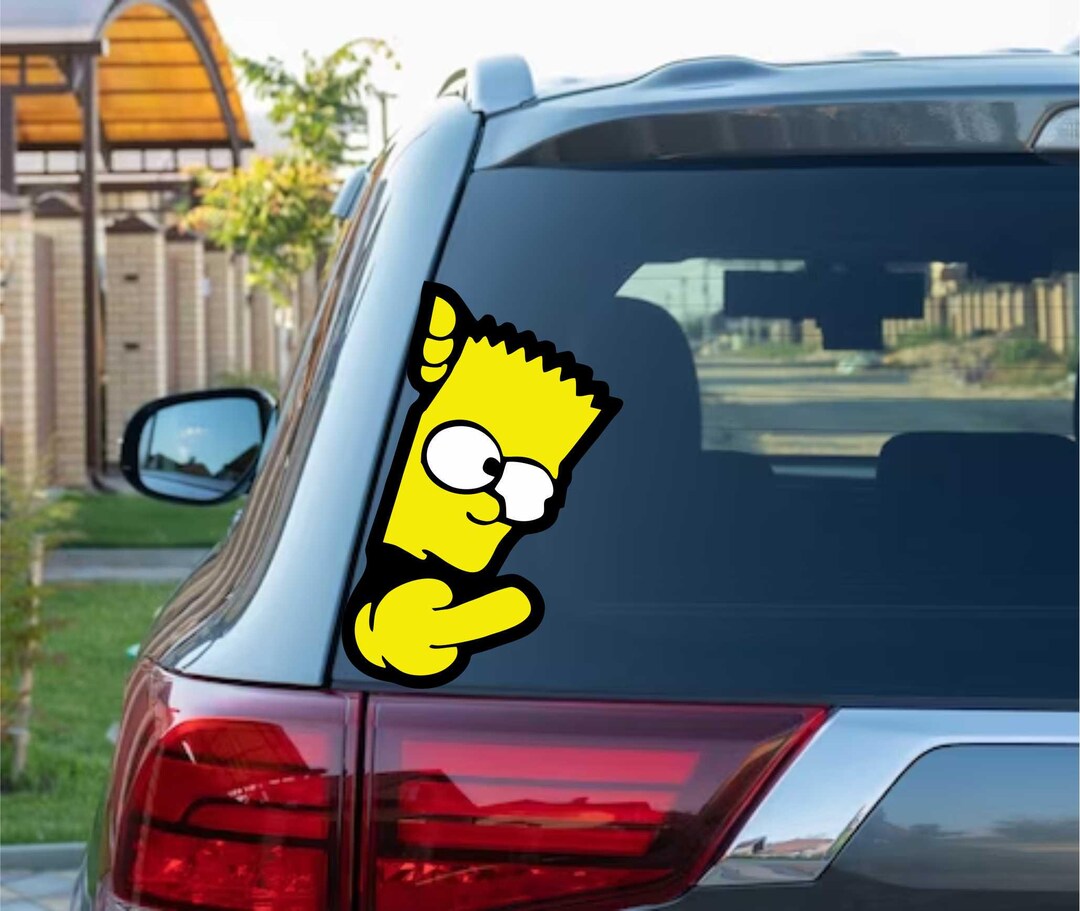 Bart Middle Finger on the Side Peeking Peek Peekabo Peekers Bumper ...