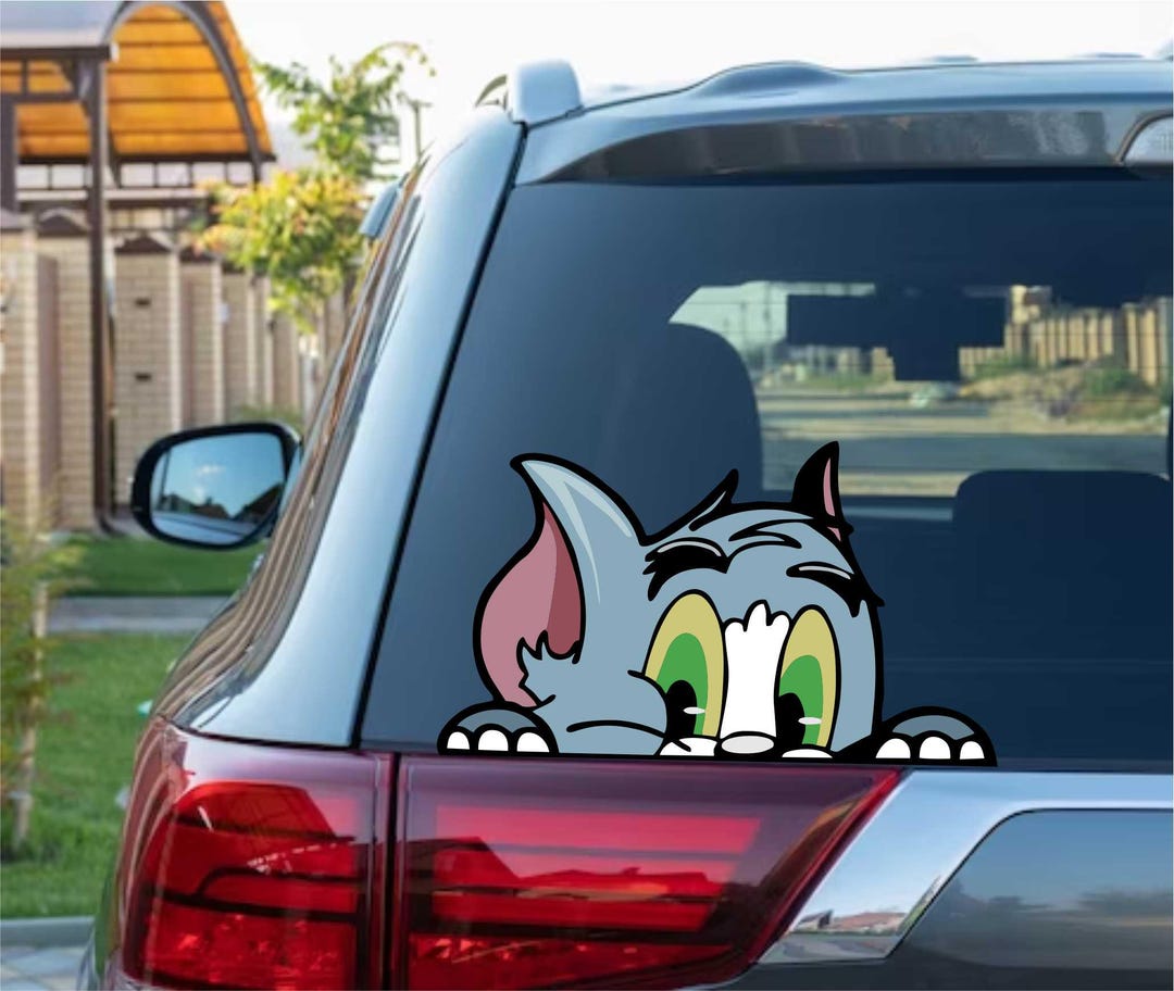 Tom & Jerry Cat Peeking Peek Peekabo Bumper Window Vinyl Decal Anime ...
