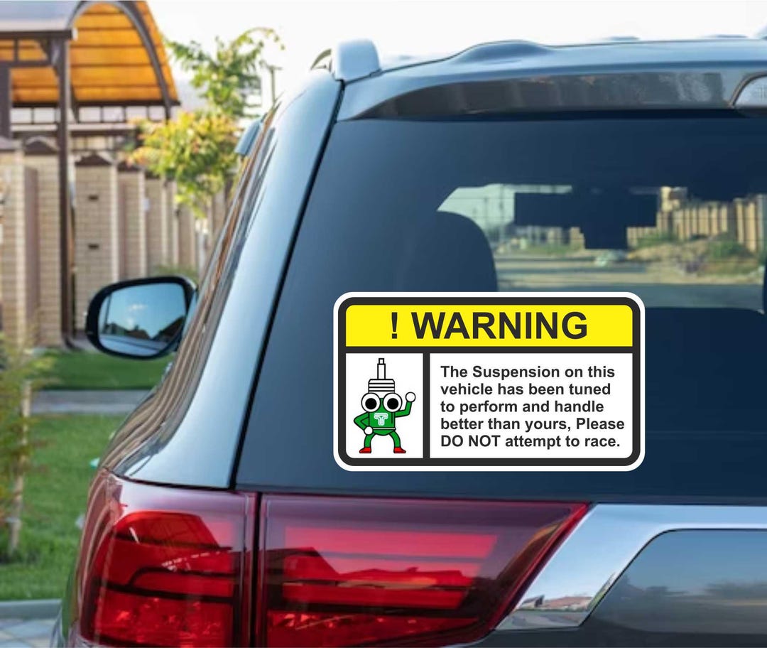 Funny Car Suspension Warning Label Decal Car Bumper Bike Sticker LOL ...