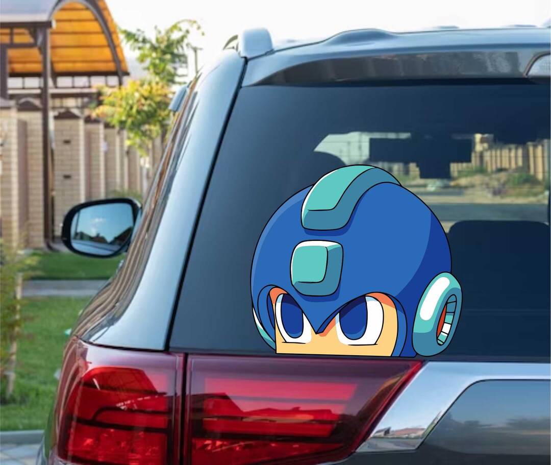Megaman 2 Rockman Peeking Peeker Decal Cartoon Fighter Sticker for Cars ...