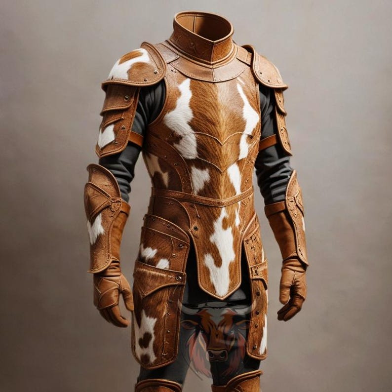 Men’s Cowhide Leather Armor Set Medieval Viking Knight LARP Cosplay ...