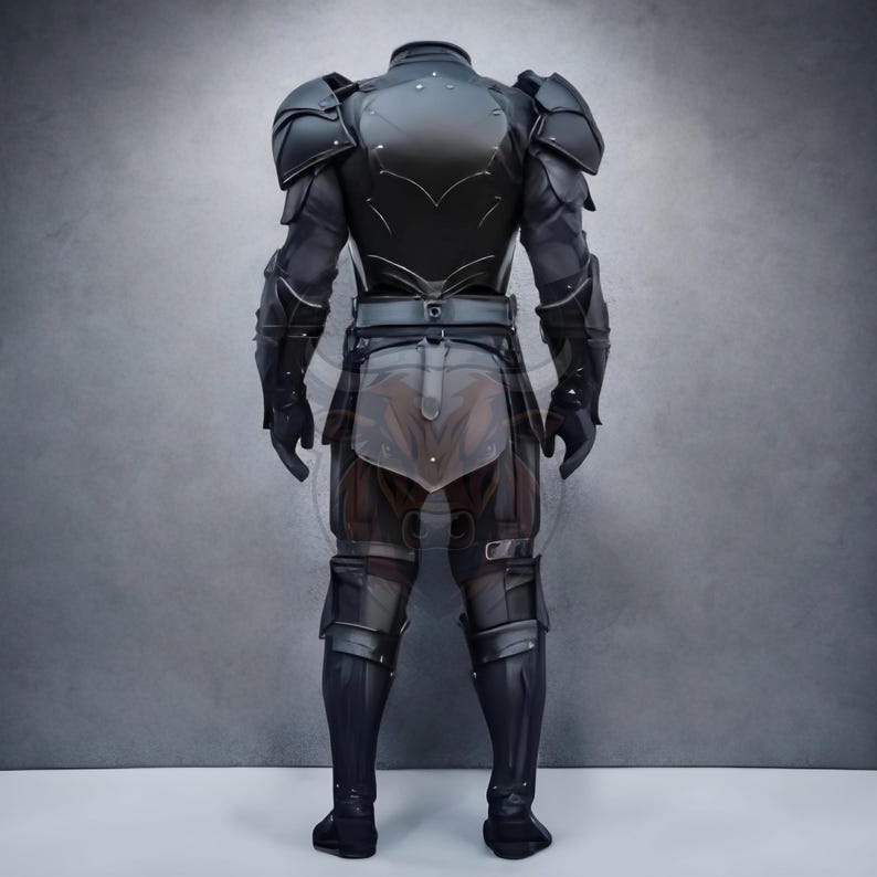Black Leather Fantasy Warrior Armour | Medieval Cloak Cosplay Suit ...