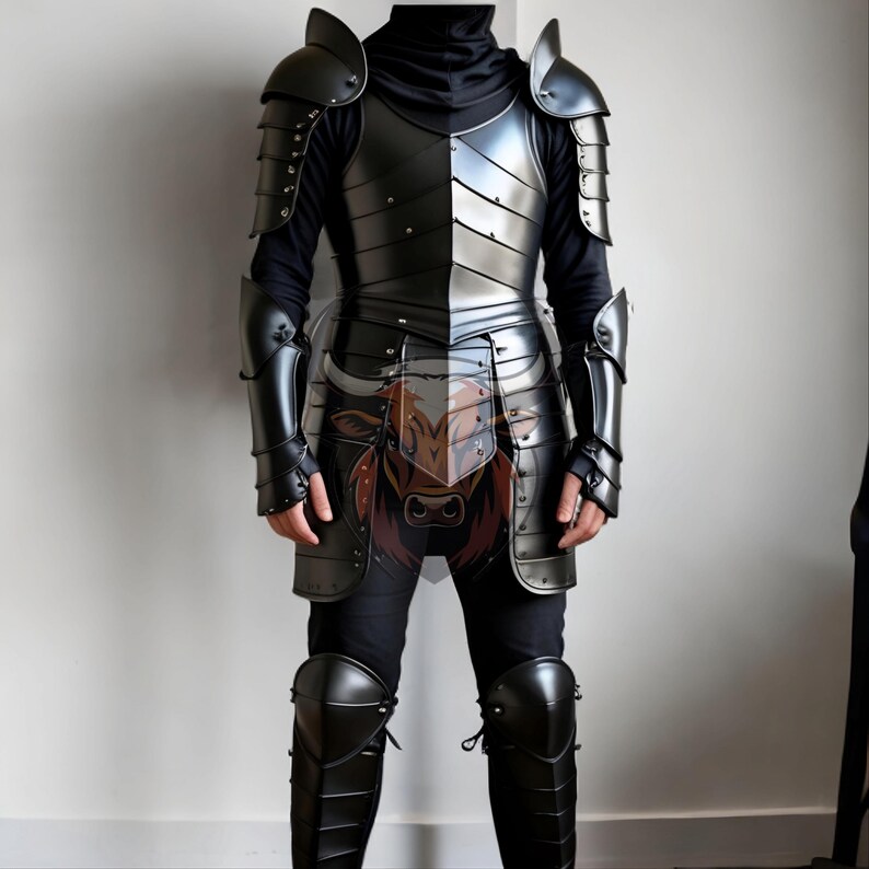 Black Knight Leather Armor | Medieval LARP Cosplay Suit | Handmade ...