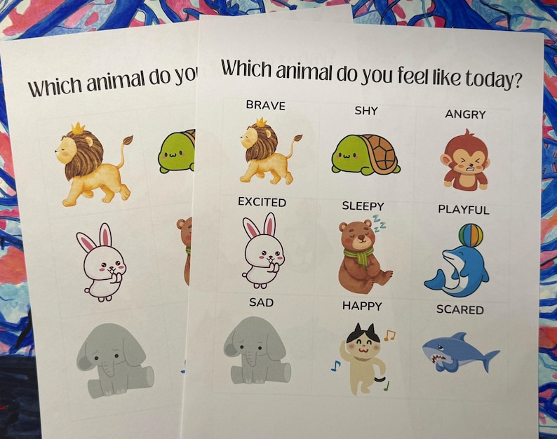 Animal Feelings Chart for Kids | Emotional Regulation Printable ...