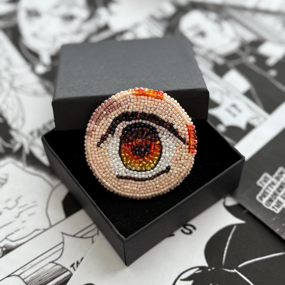 Zenitsu Agatsuma Eye Brooch | Demon Slayer Beaded Pin | Kimetsu No ...