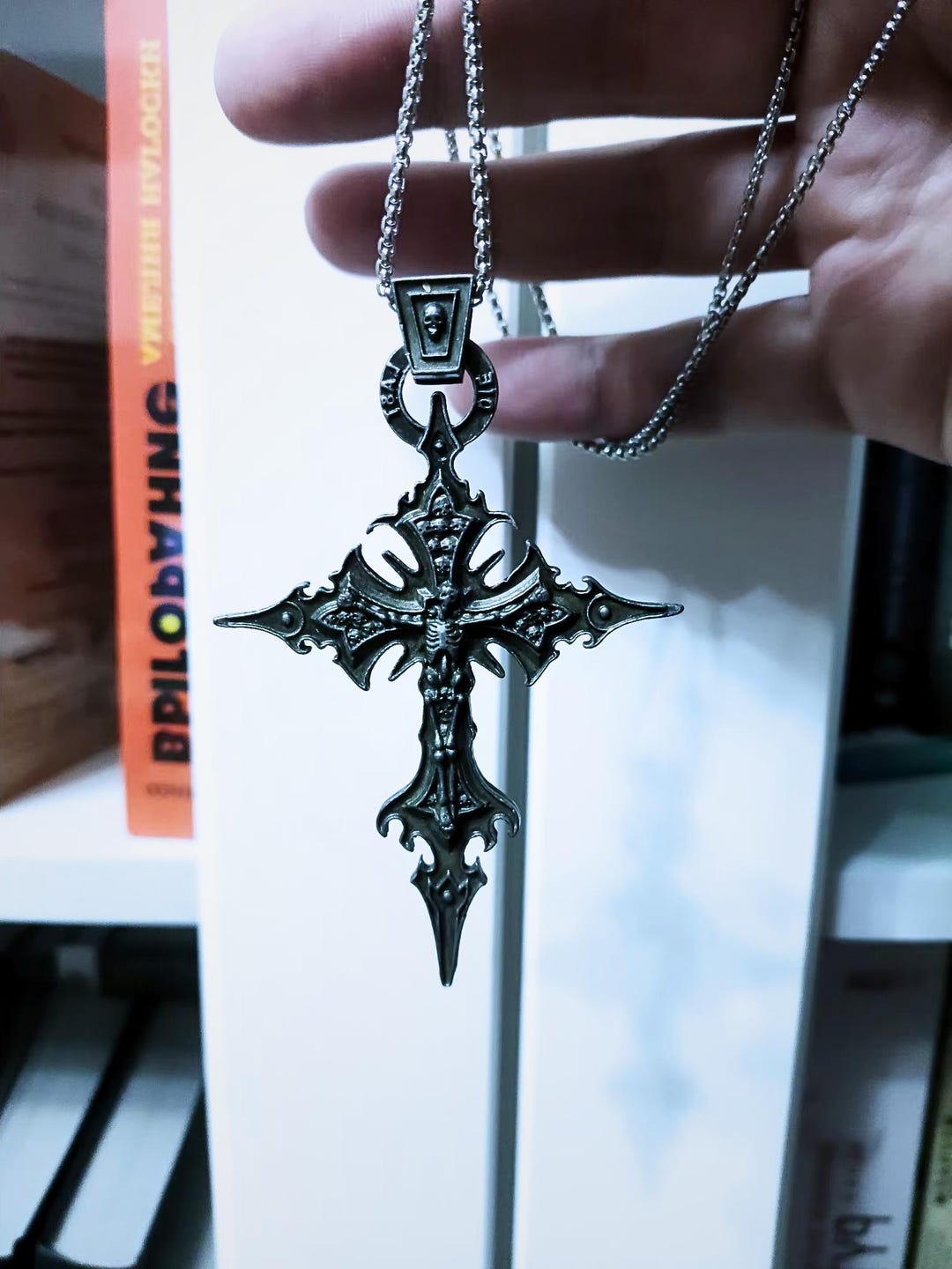 Vintage Gothic Cross Skull Pendant Necklace for Men Fashion Party Trend ...