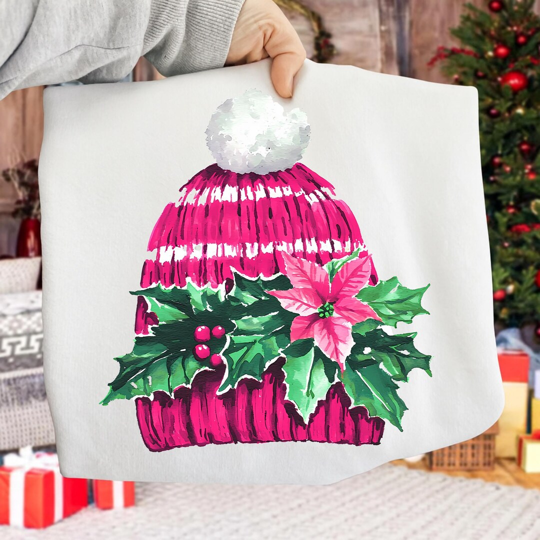 Pink Christmas Knit Cap Png, Pink Christmas Png, Merry Christmas Png ...