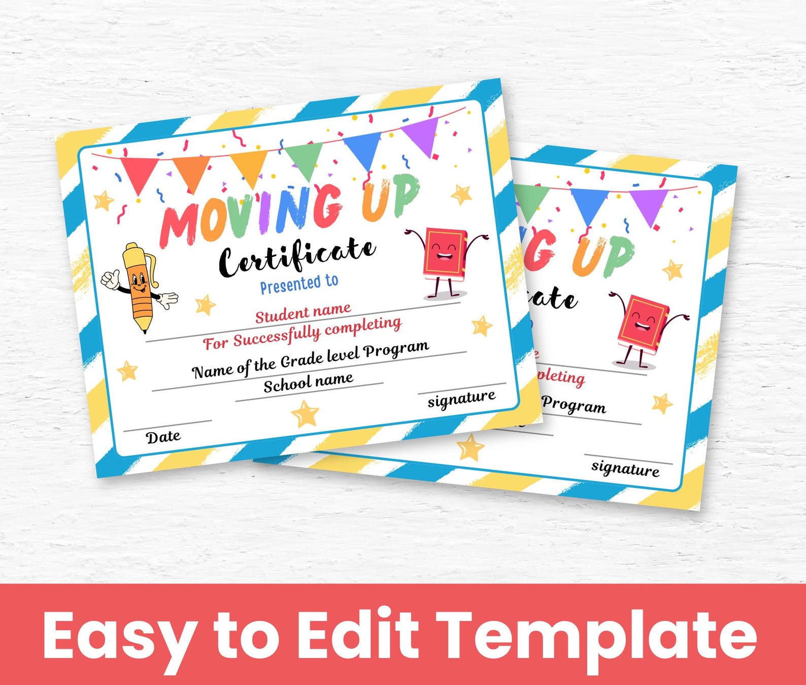 Editable Preschool Graduation Certificate – Pre-k Moving up Diploma ...