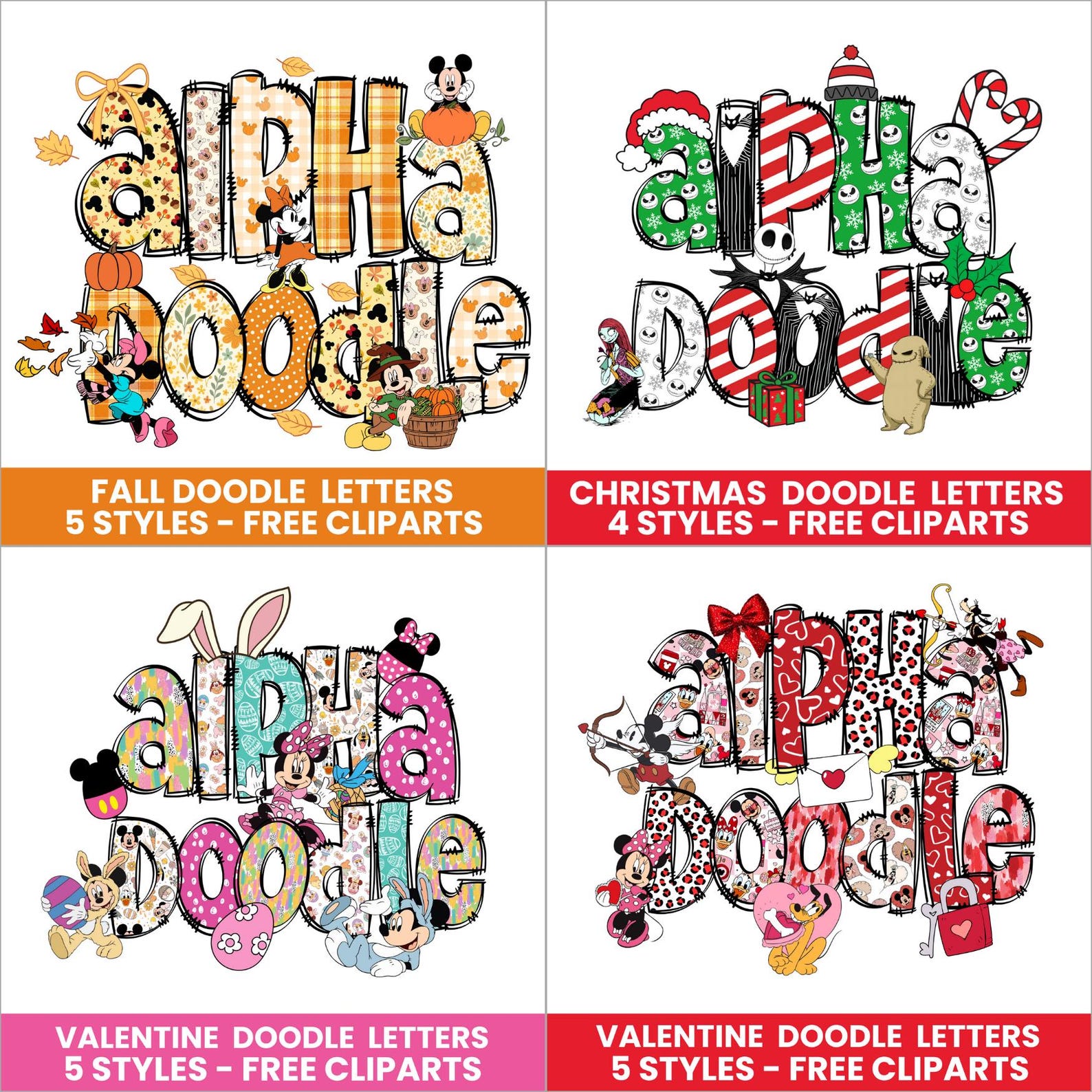 500+ Png Mega Alpha Doodle Bundle, Mikey Fall, Stich Halloween ...