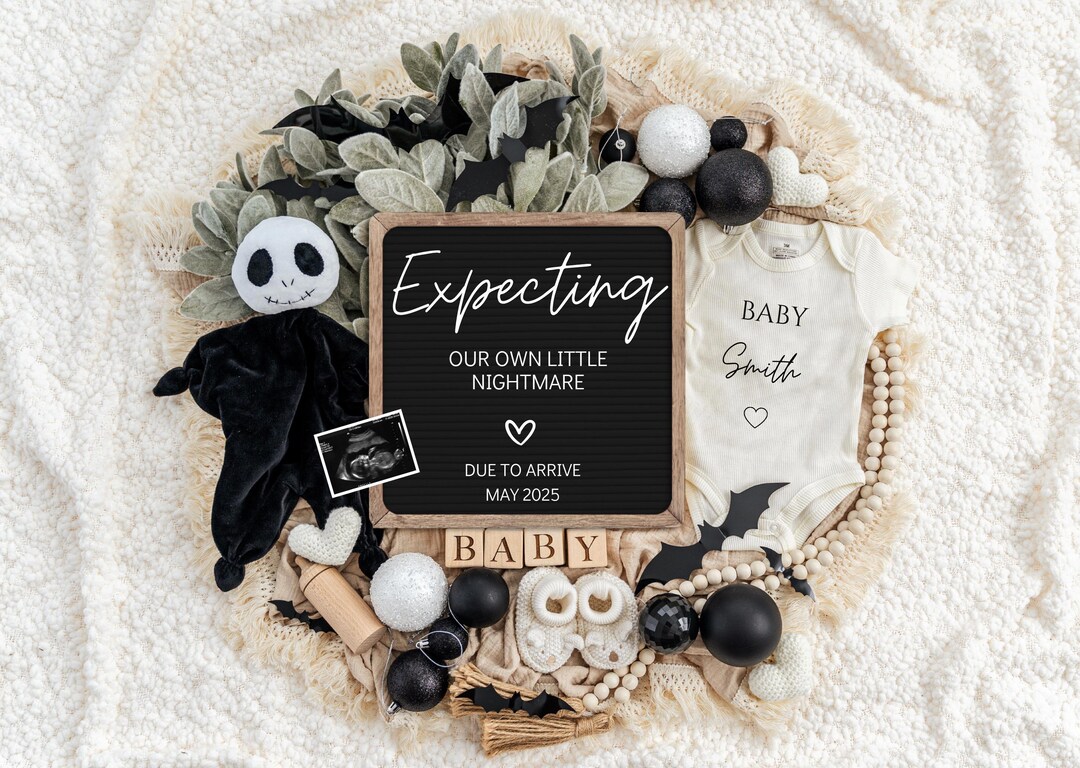 Halloween/fall Digital Pregnancy Announcement / Pregnancy Reveal ...