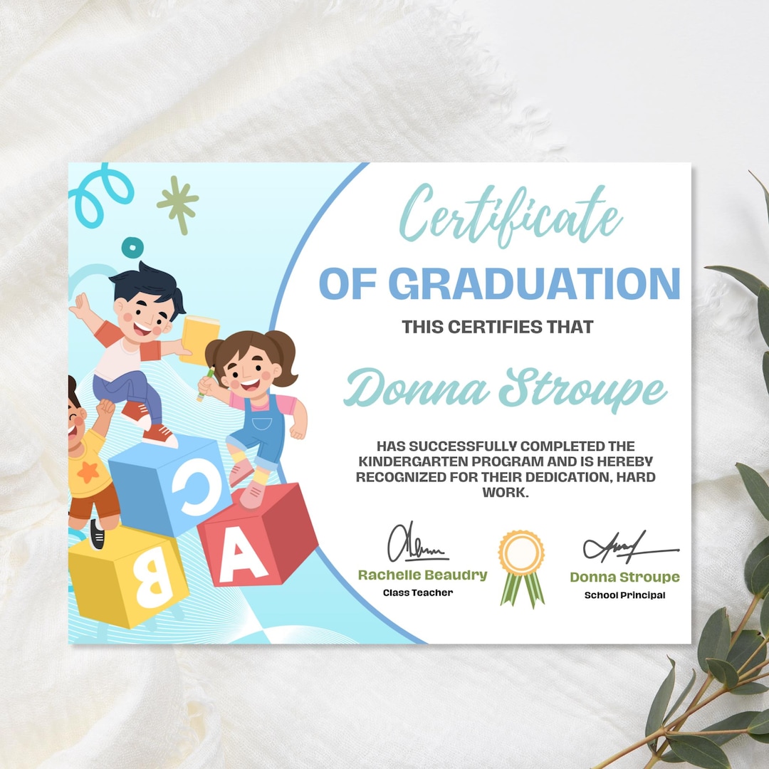 Kids Graduation Certificate – Printable Award Template – Fun ...