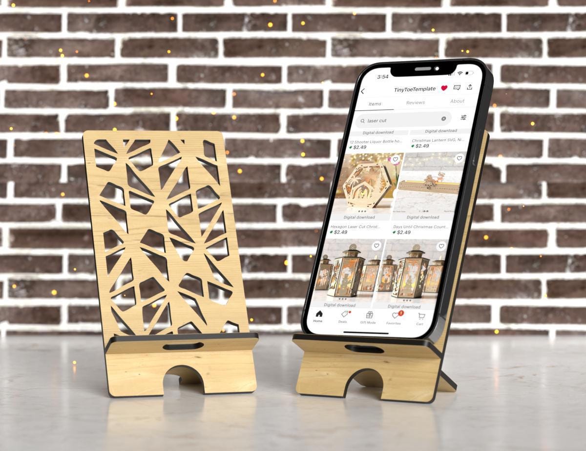 Bundle of 20 Wooden Phone Stand - Laser Cut Mobile Holder With ...