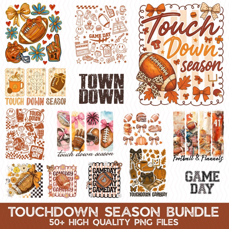 50+ Touchdown Season Bundle Png, Fall Football Png, Football Game Day ...