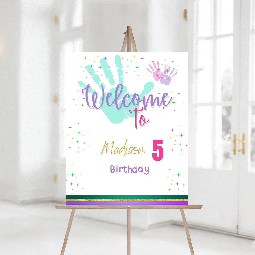 Editable High Five Birthday Party Welcome Sign, Printable High Five ...