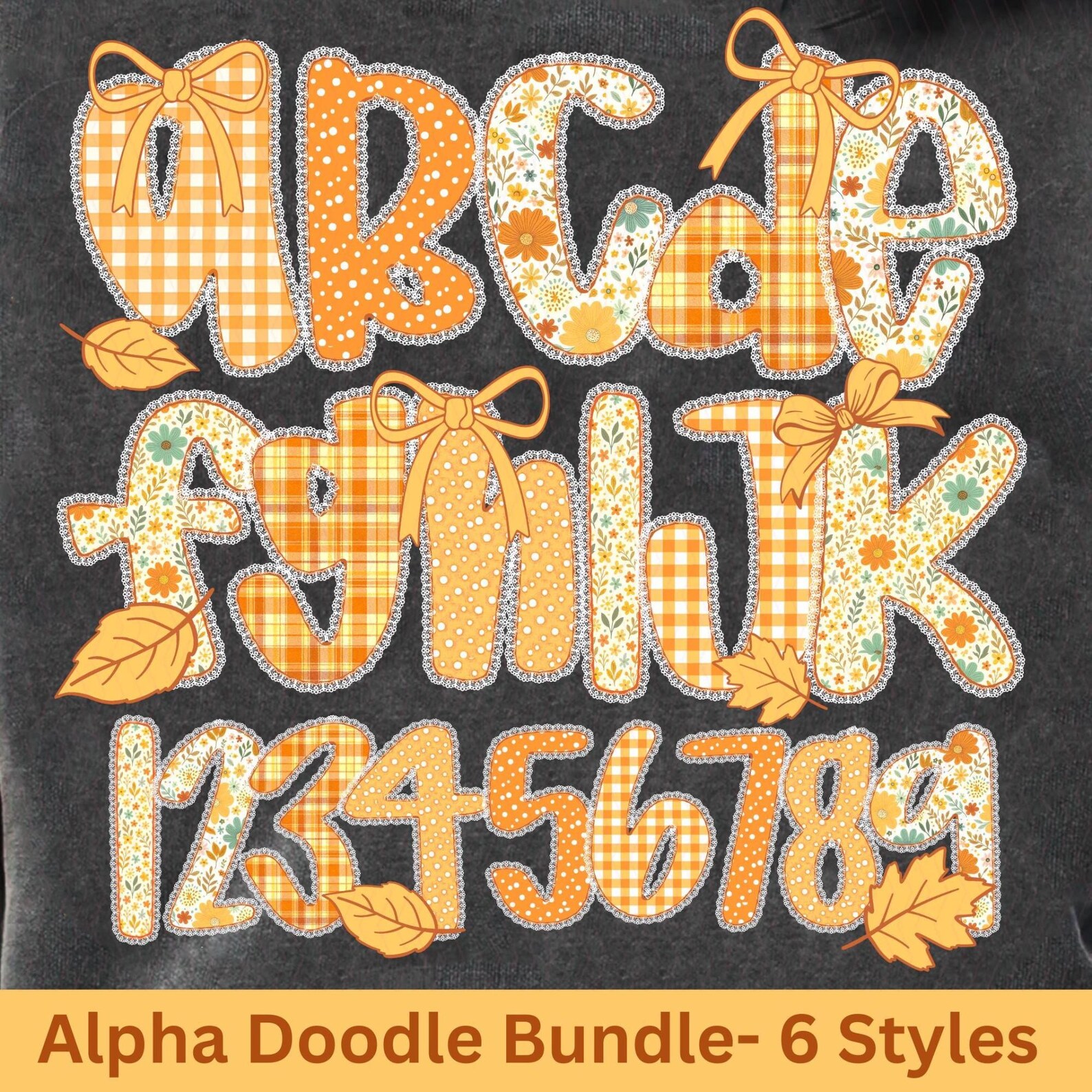 Fall Preppy Fall Floral Alphabet Bundle | Halloween Alpha Doodle ...