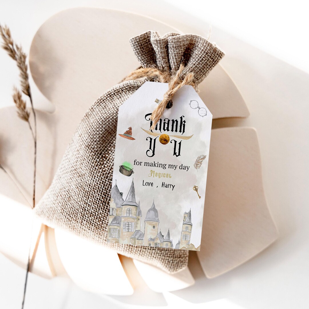 Editable Wizard Favor Tags Wizard Thank You Tag Wizard Birthday Gift ...