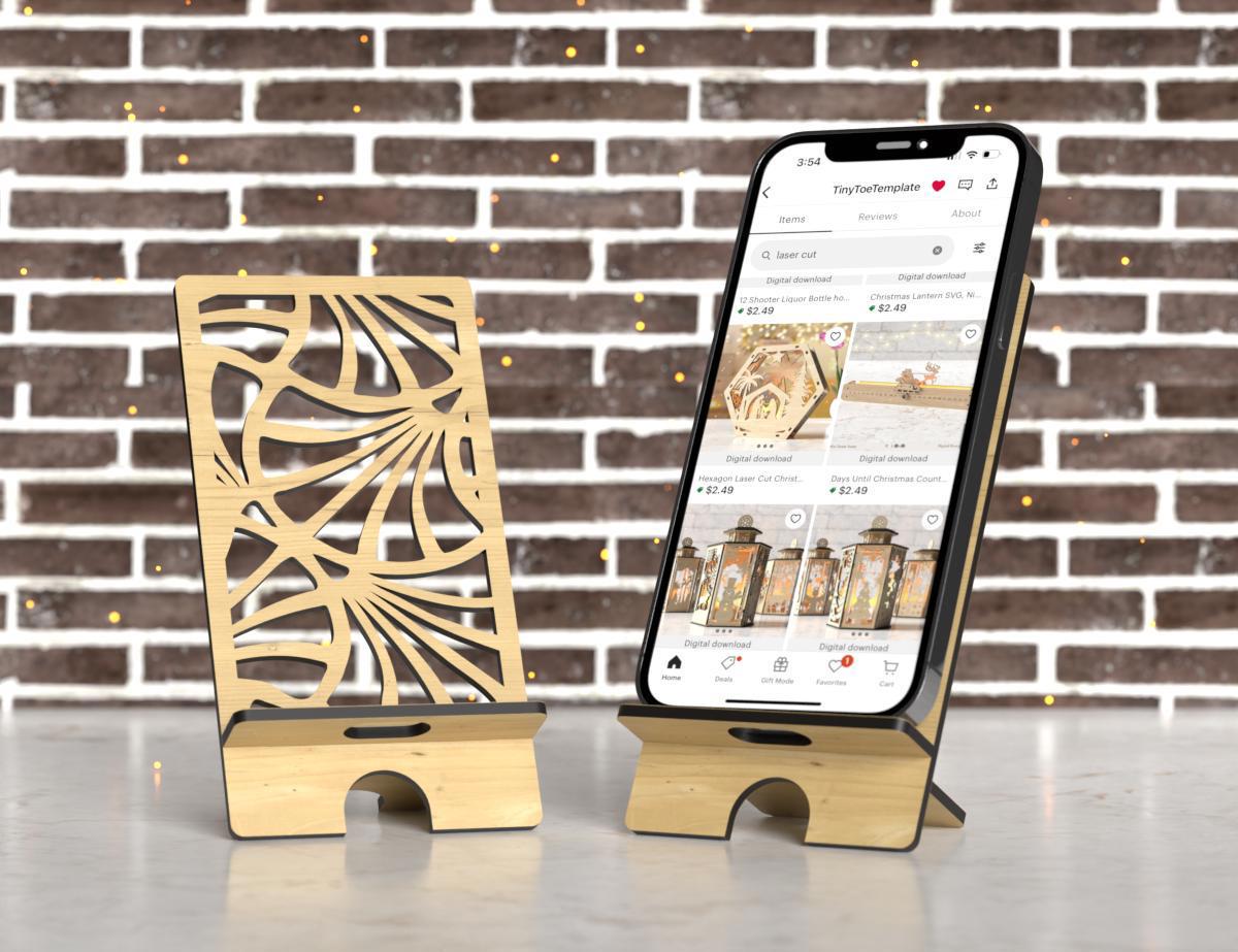 Bundle of 20 Wooden Phone Stand - Laser Cut Mobile Holder With ...