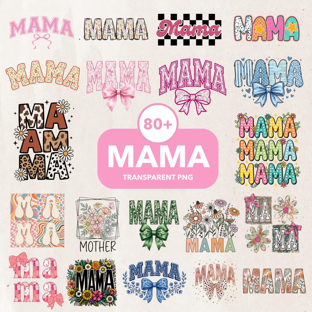 Trendy Mama Bundle PNG | Popular Best Mom Sublimation for Print PNG ...