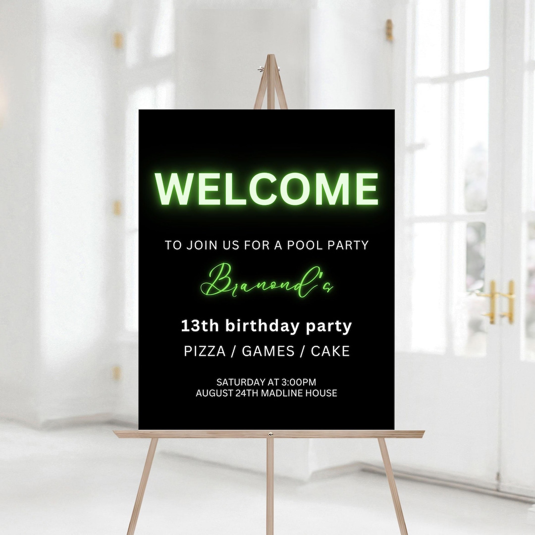 Editable Bruh Neon Birthday Party Welcome Sign, Teenager Birthday, Bruh ...