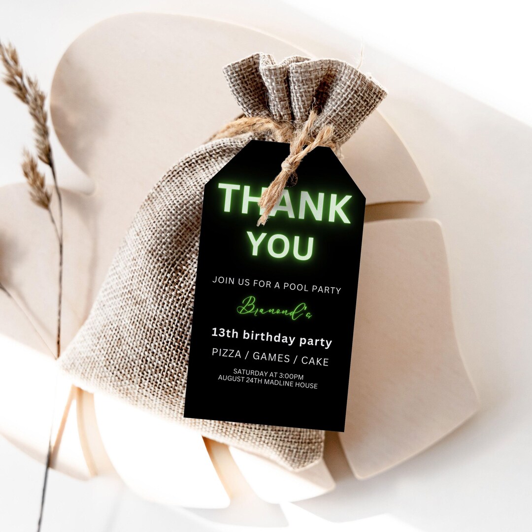 Editable Bruh Neon Birthday Party Favor Tag Teenager Birthday, Bruh It ...