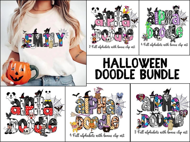 500+ Png Mega Alpha Doodle Bundle, Mikey Fall, Stich Halloween ...