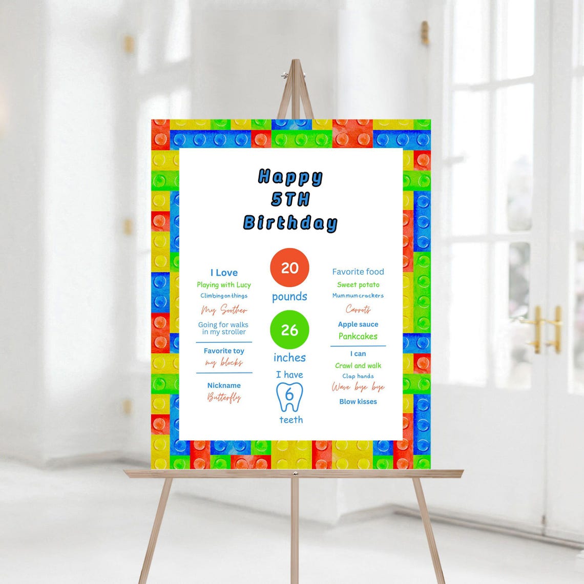 Editable Building Blocks Birthday Party Building Bricks Kids Birthday ...