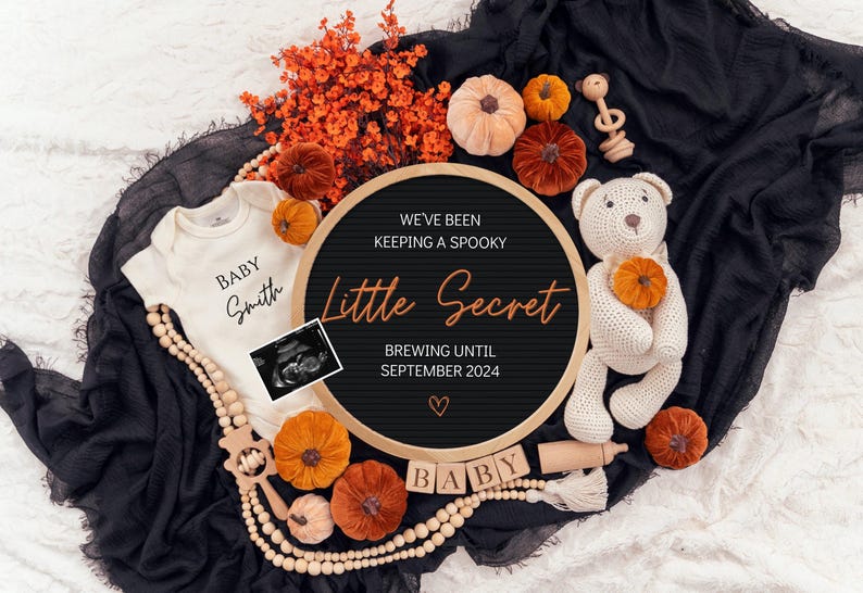 Halloween Digital Pregnancy Announcement, New Little Boo, Halloween ...
