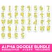 Vibrant Preppy Alphabet Letters Bundle | Doodle Alpha Font Letter and ...