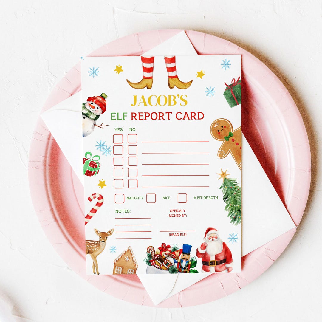 Editable Elf Report Card Personalized Elf Letter Christmas Elf Letter ...