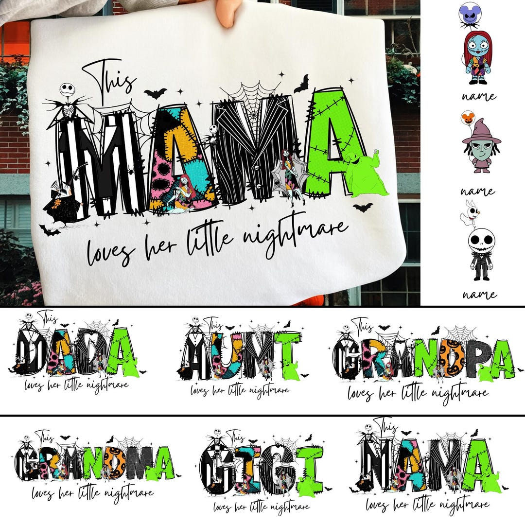 This Mama Loves Her Nightmares PNG, Nightmare Mom PNG, Fall Sublimation ...