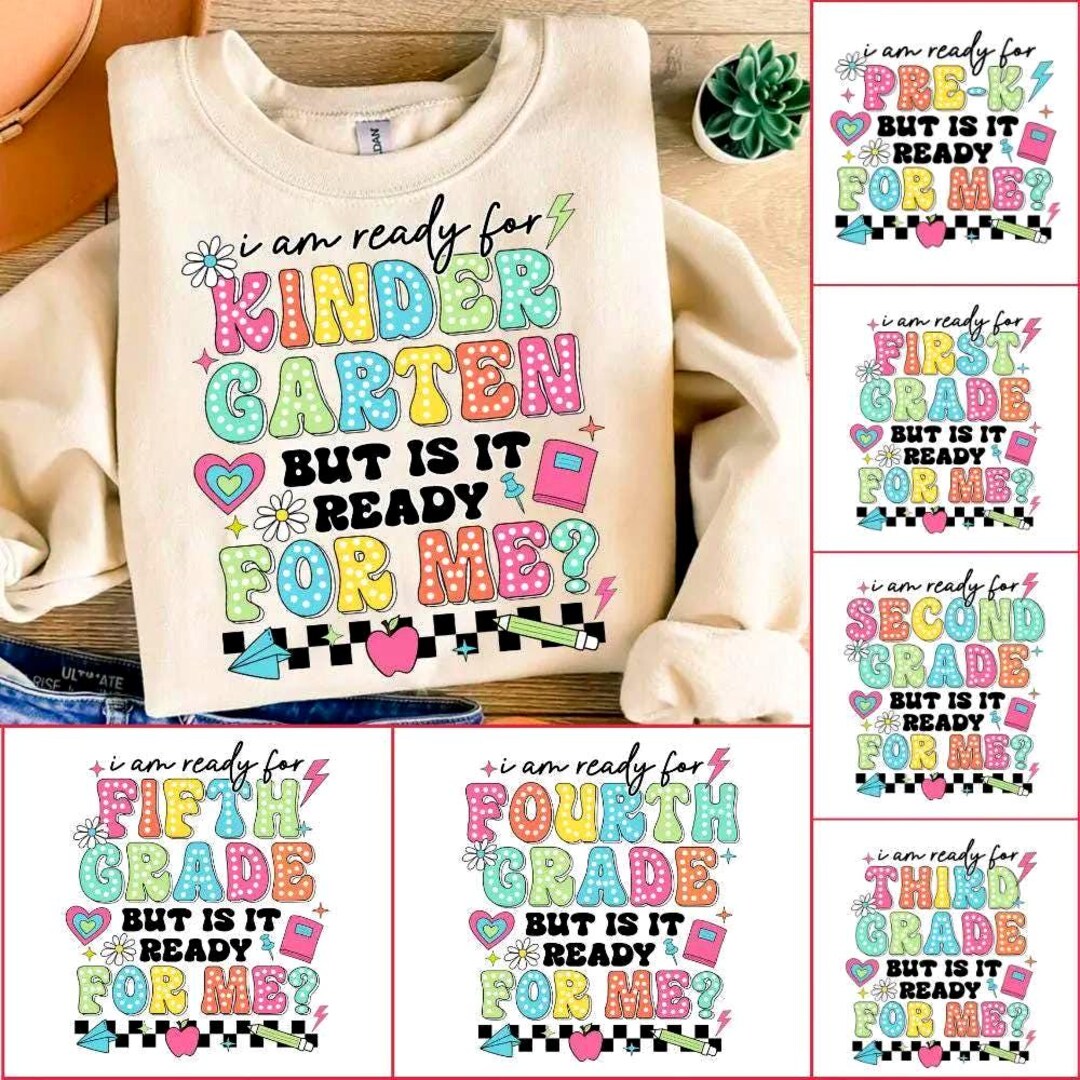 Retro Back to School Bundle, I'm Ready for Kindergarten but is It Ready ...