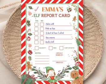Editable Elf Report Card Personalized Elf Letter Christmas Elf Letter ...