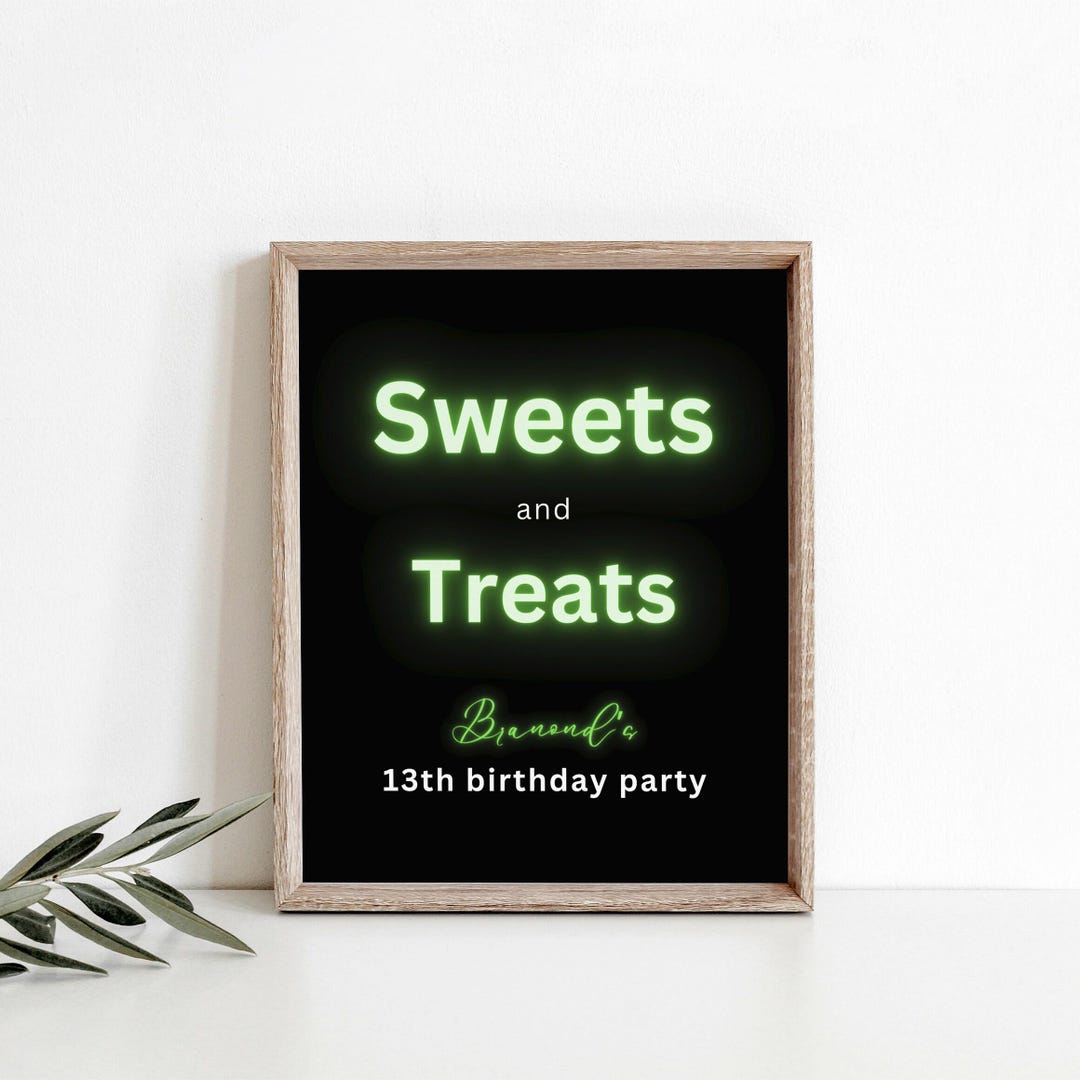 Editable Bruh Neon Birthday Table Sign Glow Party, Teenager Birthday ...
